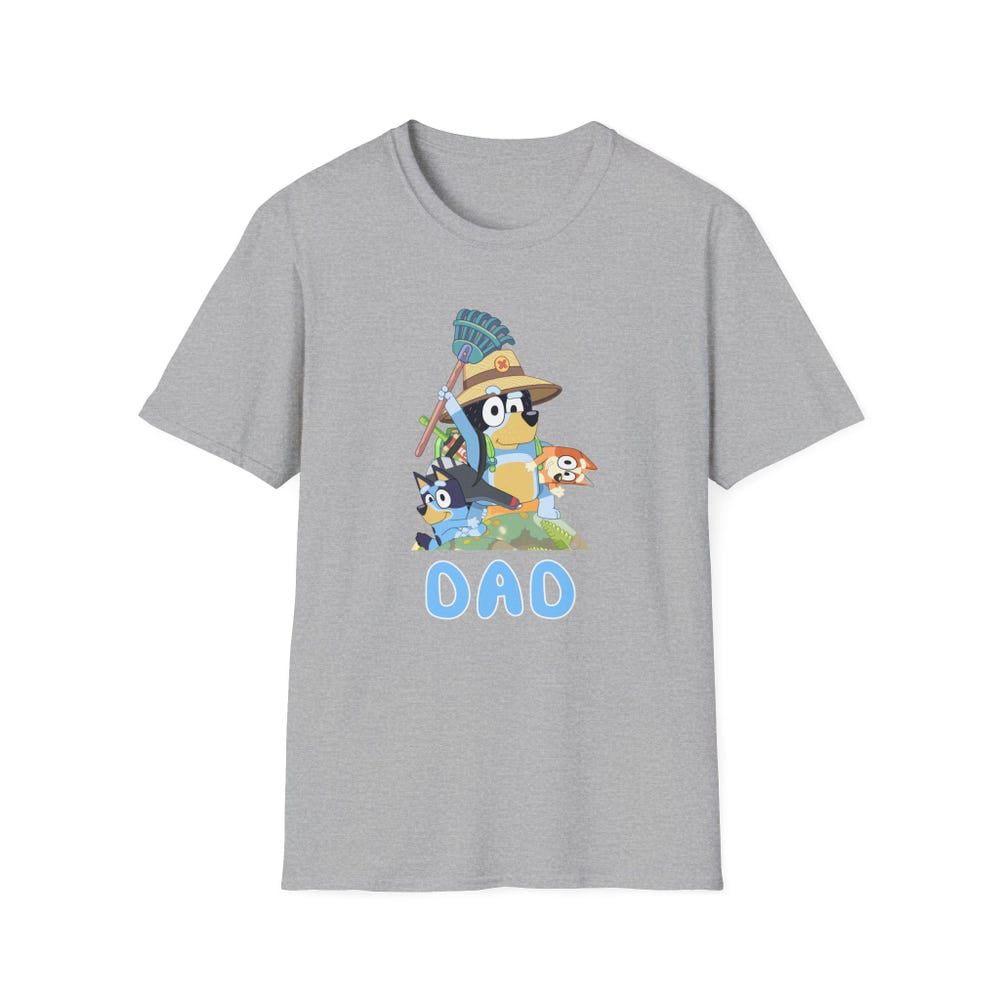 Hot Trending blue dog Dad Unisex Softstyle- Father'S Day Gift, Blue ...