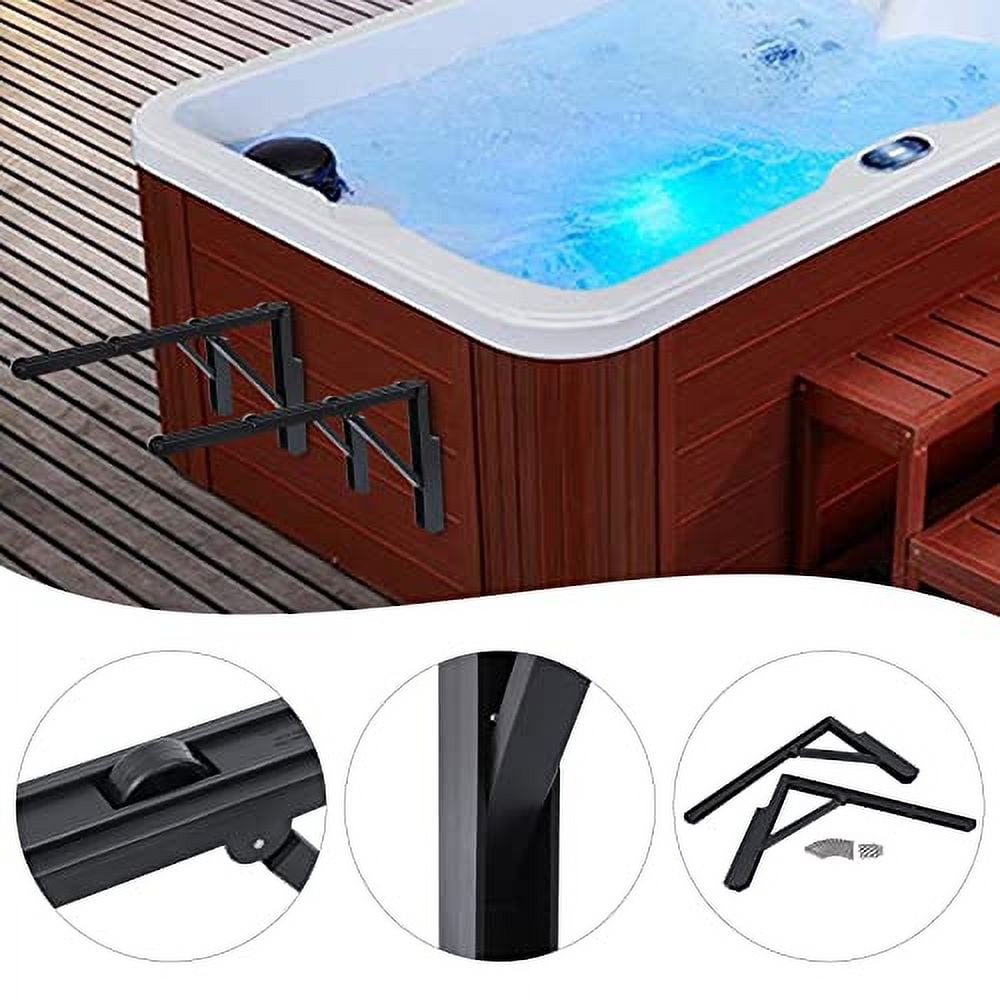Hot Tub Cover Lift, 2PCS Hydraulic Lift Foldable Hot Tub Cover Roller ...