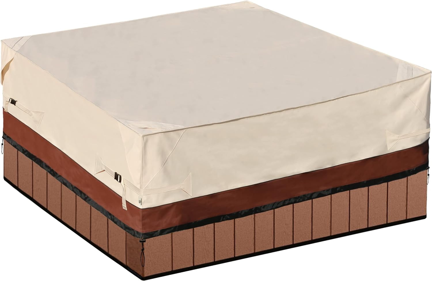 Hot Tub Cover- Square Spa Covers for Hot Tub Waterproof & Anti-UV with ...