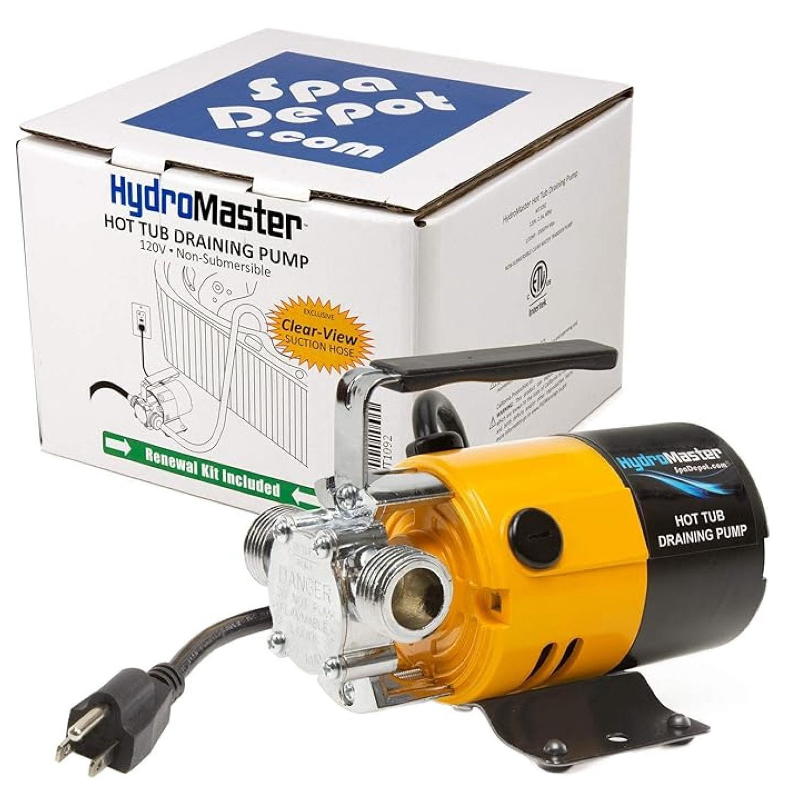 Hot Tub Drain Pump - 120V Spa Emptying Pump with 10ft Hose & Renewal ...