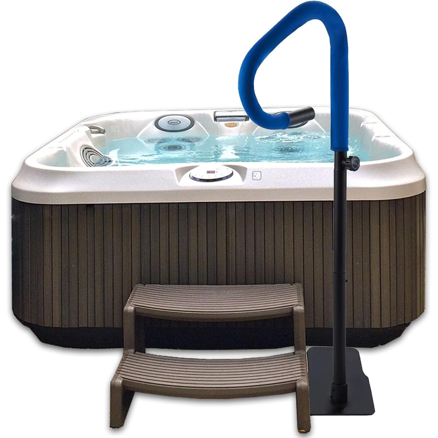 Hot Tub Handrail 57" H Spa Safety Handrail Pivots 360 to Accommodate Entering and Exiting The ...
