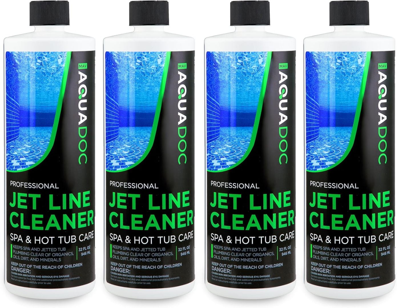 Hot Tub Jet Cleaner 32oz (4 Pack) - Spa Flush Jetted Tub Cleaner for ...