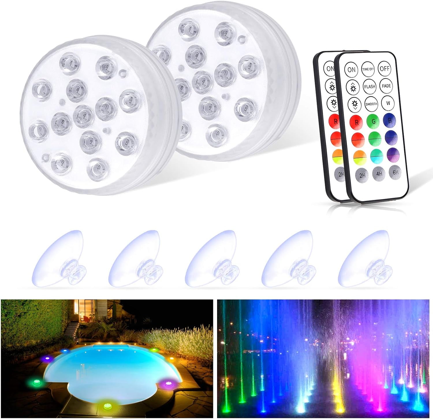 Hot Tub Lights Submersible Led Light Waterproof 2 pcs Underwater Pool ...