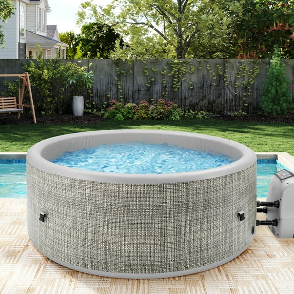 Seizeen Hot Tub for 4 Persons, Outdoor Inflatable Hot Tub with Pump, 65 ...