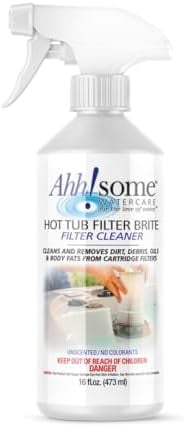 Hot Tub & Pool Cartridge Filter Cleaner Brite, Professional Grade Spa Filter Degreaser & Cleaner ...