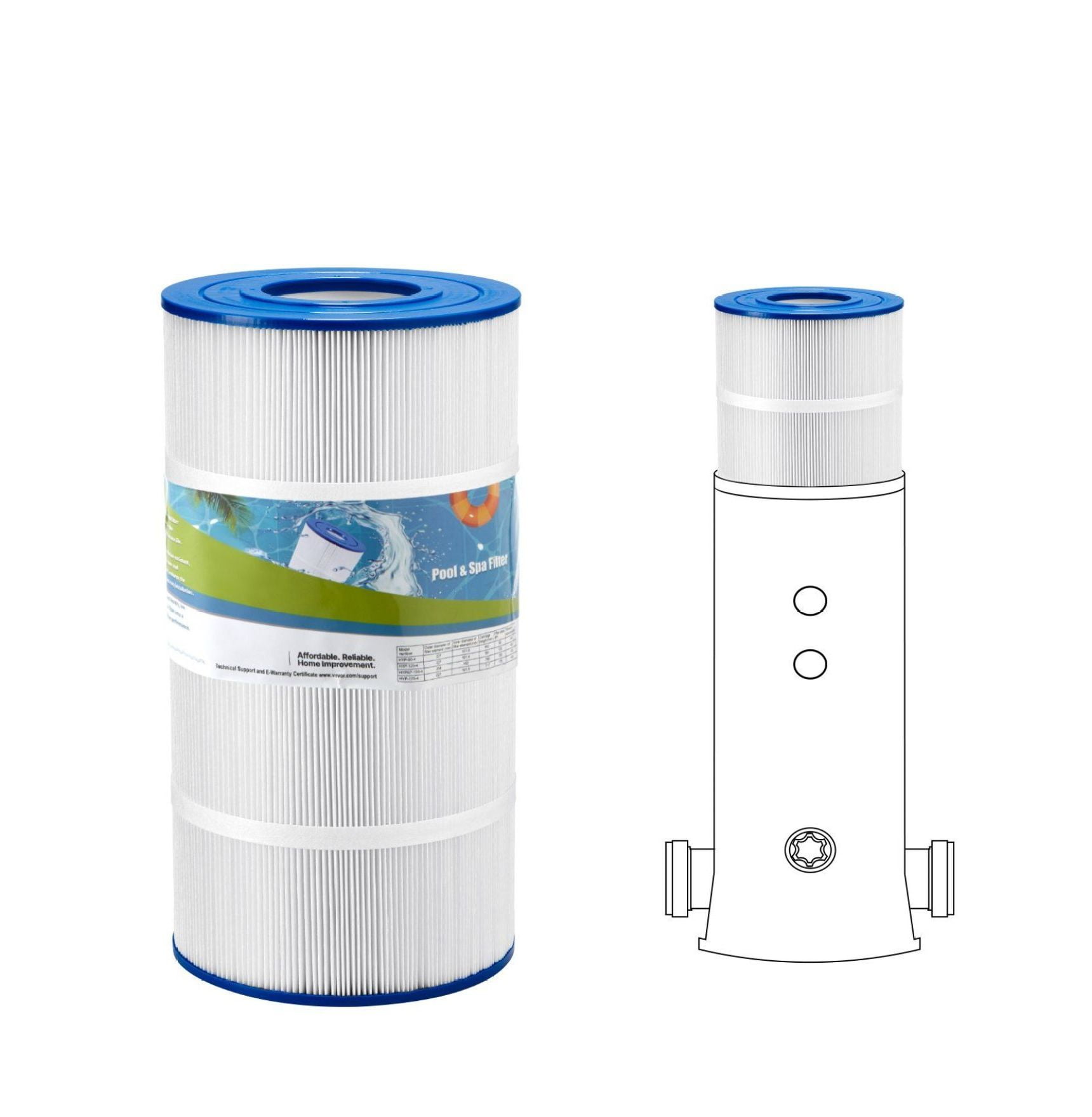 Hot Tub Pool Filter Cartridge 90 Sq. Ft Compatible Hayward C900 Hayward ...