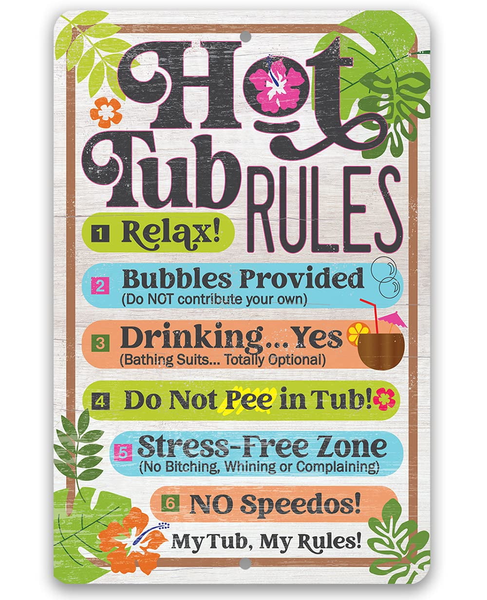 Hot Tub Rules Signs