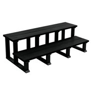 Confer Plastics 36” 3 Signature Spa Step with Curved Handrails, Gray ...