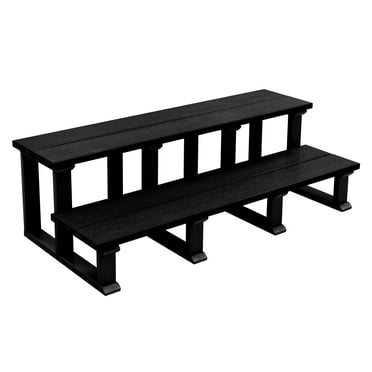 Confer Plastics 36” 3 Signature Spa Step with Curved Handrails, Gray ...