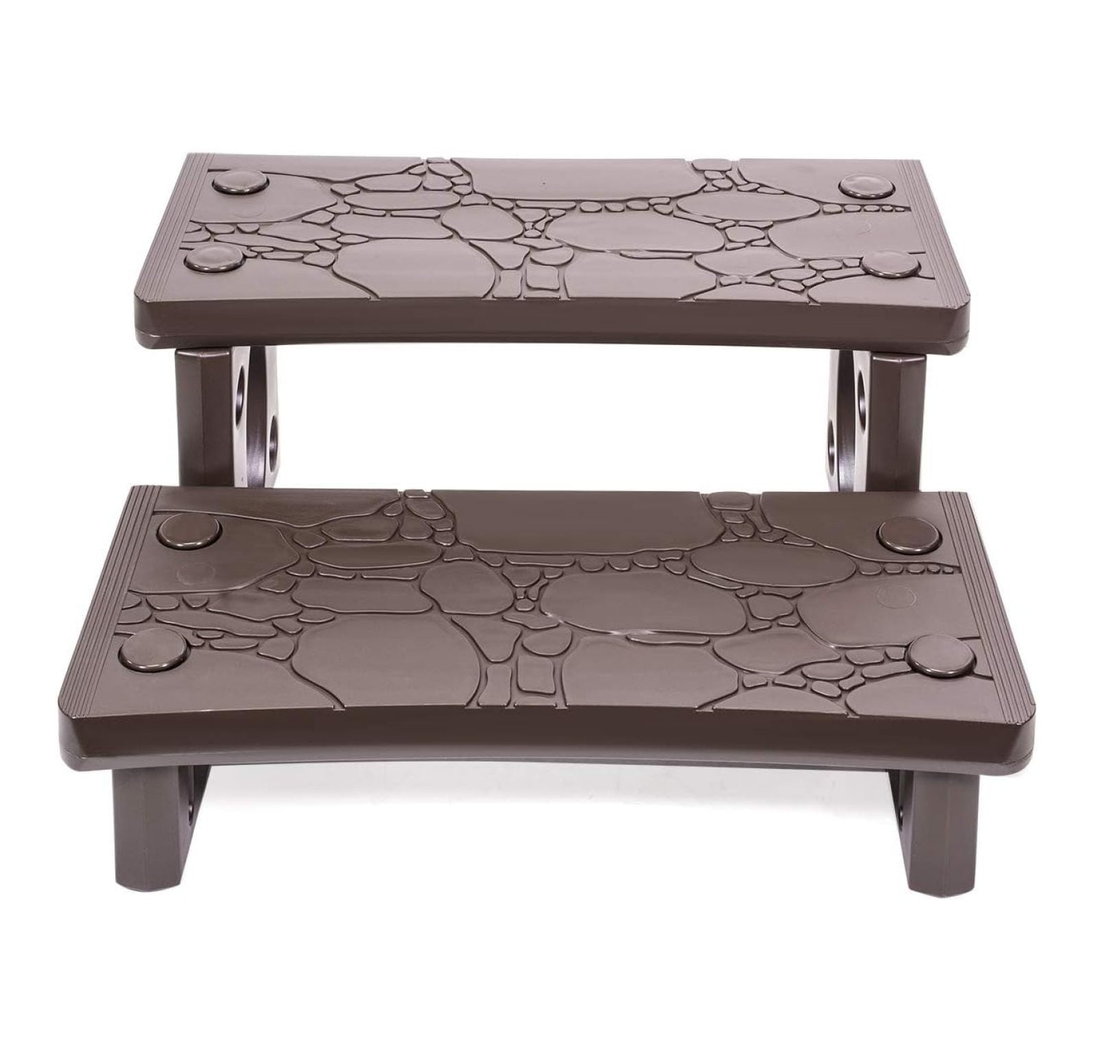Hot Tub Steps 2-Step - Universal Spa Steps for Inground Pools, Mocha ...