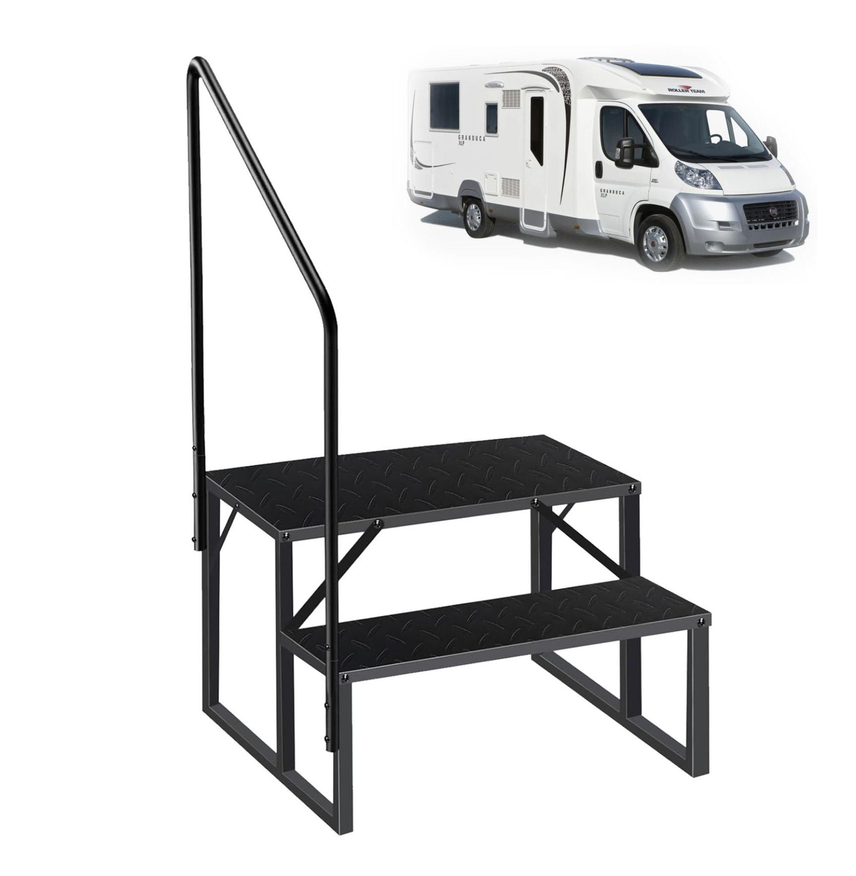 Hot Tub Steps Outdoor, 2 RV Steps with Handrail, Portable RV Stairs 3 ...