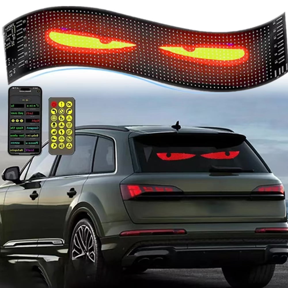Hot Ultra-thin Flexible Matrix Animated LED eyes Glass Windshield Smart Devil eyes Light for ...