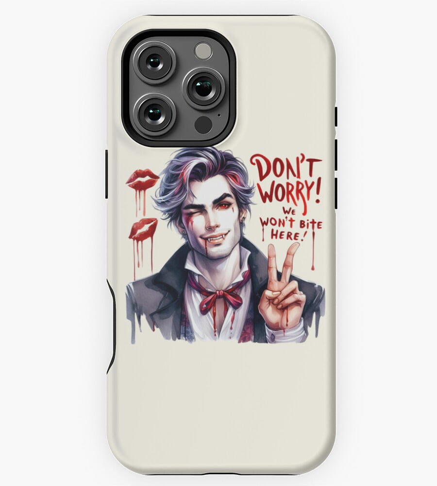 Hot Vampire with Funny Romantic quote don t worry we won t bite here ...