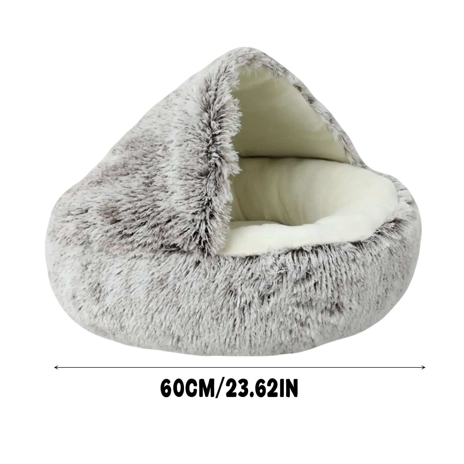 Hot!Warming Pet Bed, Round Hooded Pet Cave, Indoor Pet Sleeping Faux ...