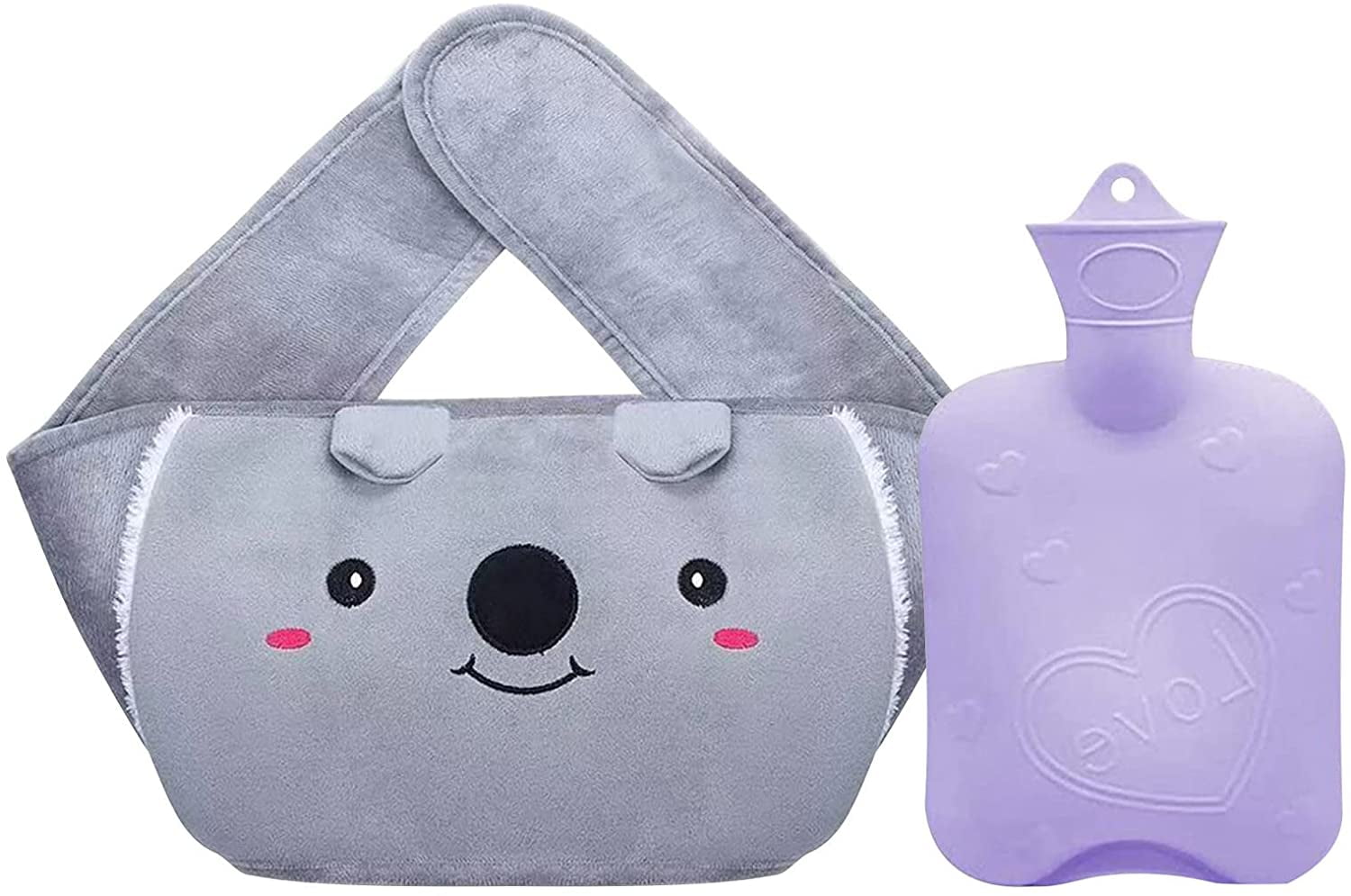 Hot Water Bottle Bag Rubber or Warm Plush Pouch Waist Cover Belt with ...
