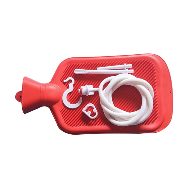 Hot Water Bottle Kit System with Rubber Douche Bag Tubing, Red - Walmart.com