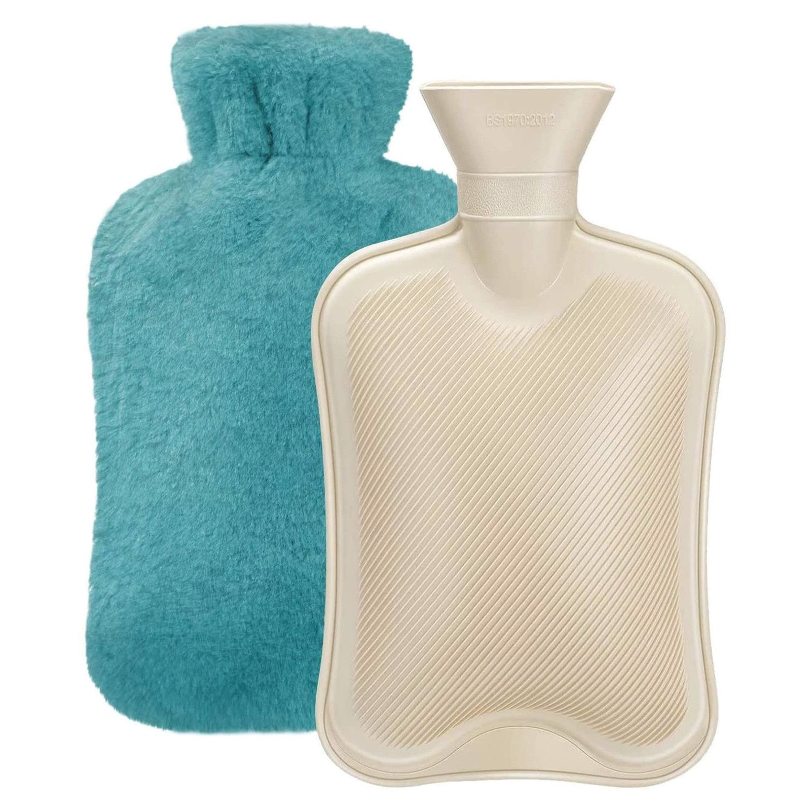 Hot Water Bottle with Soft Cover 2 Liter, Leak-Proof Hot Water Bag for ...