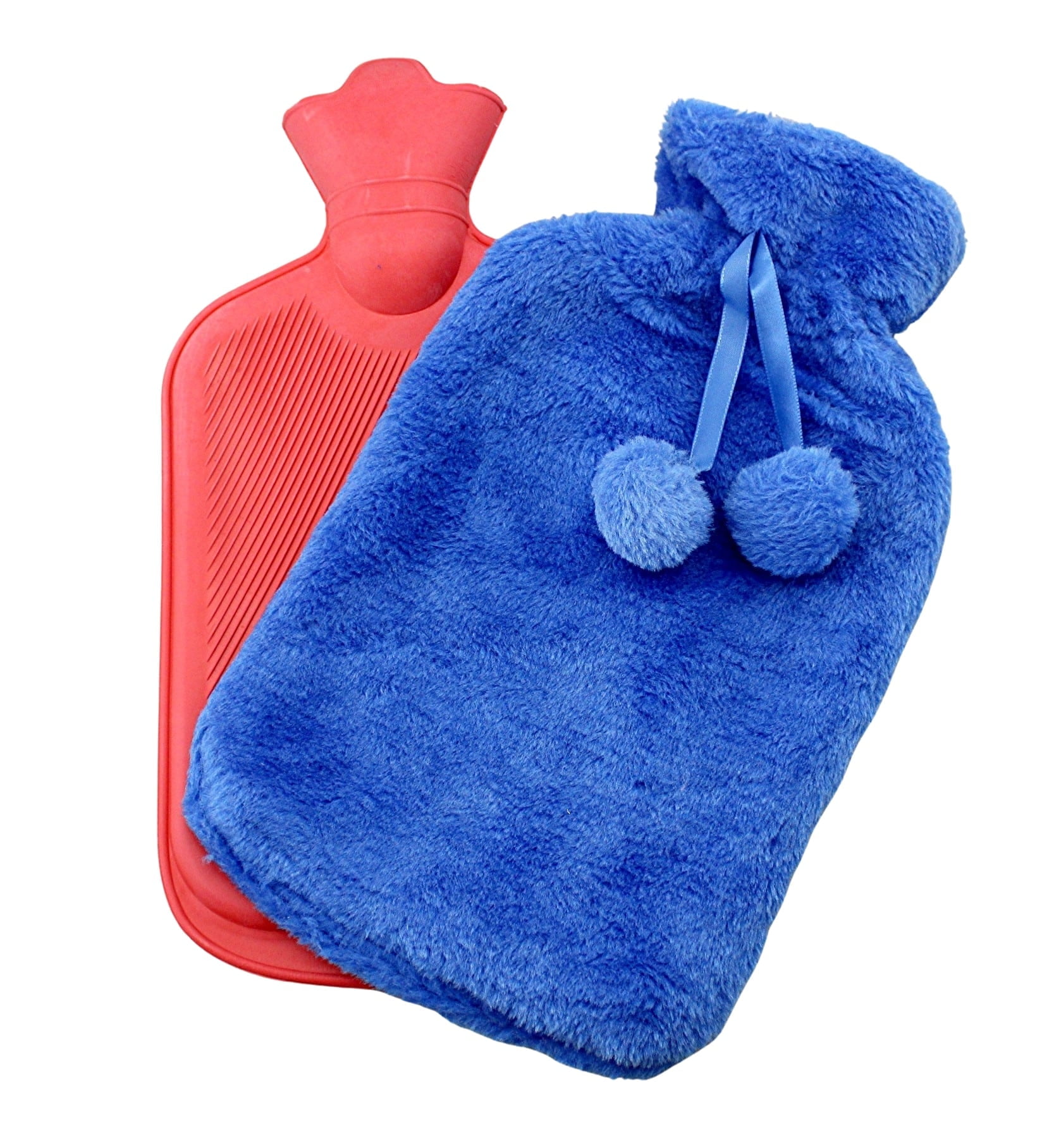 Plush Fleece Hot Water Bottle, 2000ml, Pain Relief for Neck, Shoulders ...