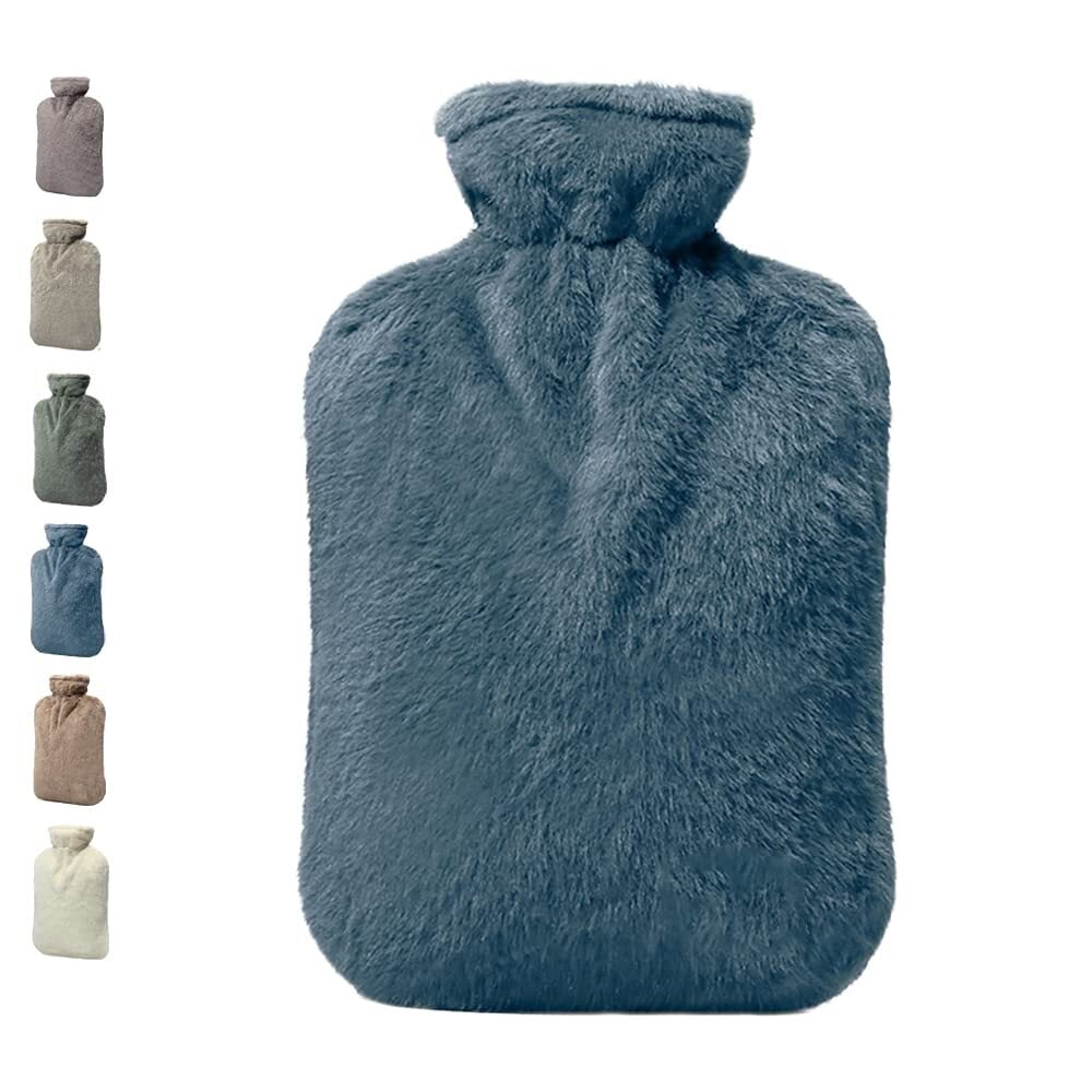 Hot Water Bottle with Cover, 2L PVC Hot Water Bag for Neck, Shoulder ...