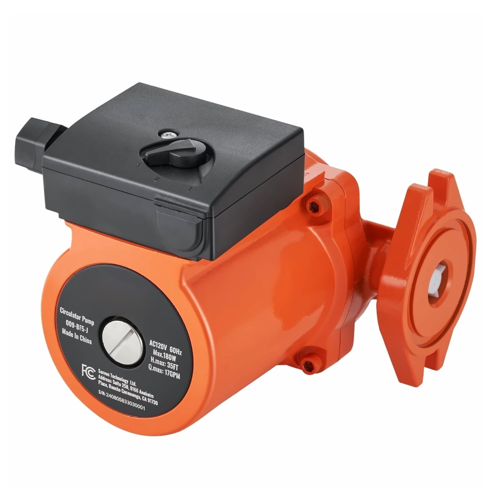 Hot Water Circulation Pump 110V 180W 17 GPM - Cast Iron Circulator Pump ...