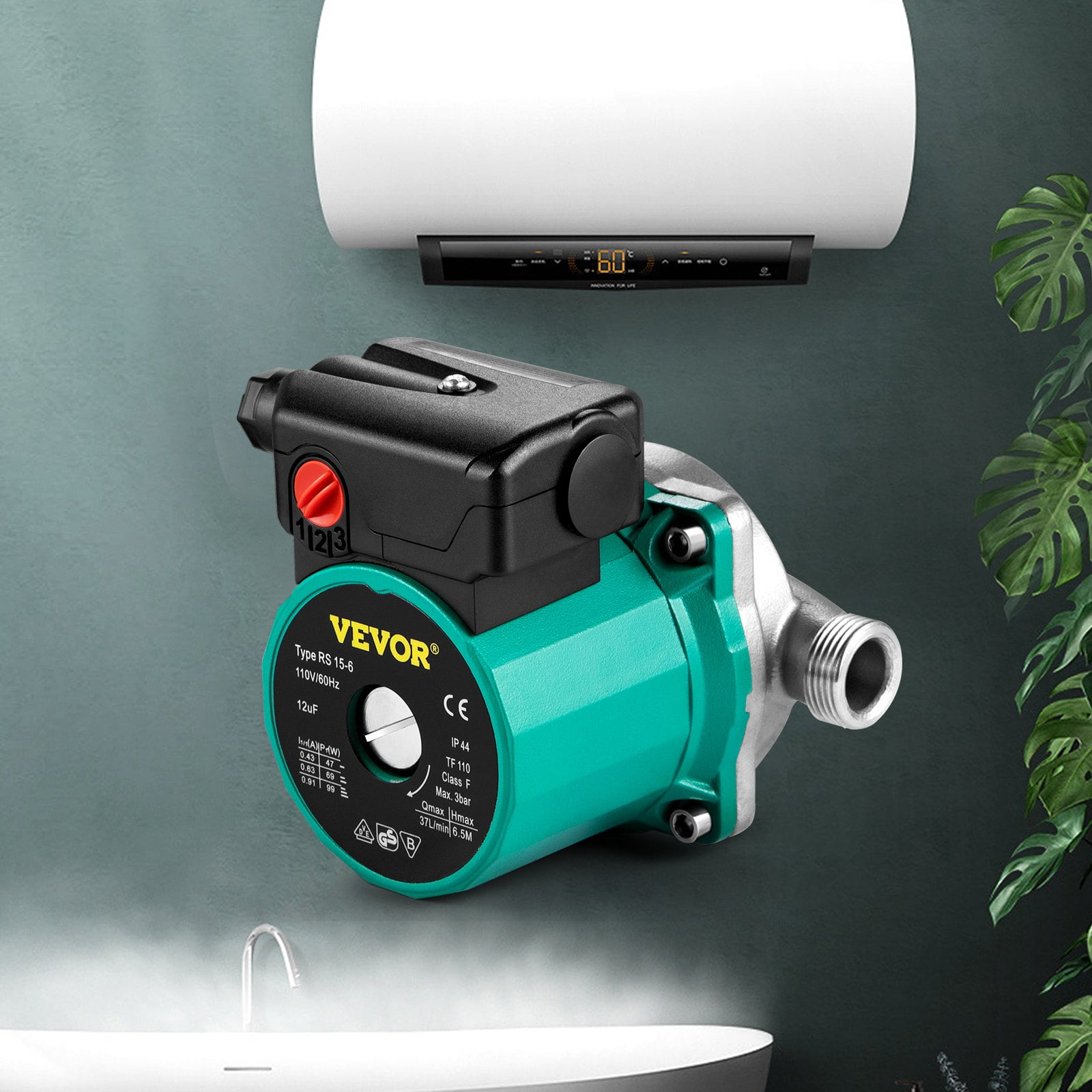 Hot Water Recirculating Pump, 93W, 110V Water Circulator Pump ...