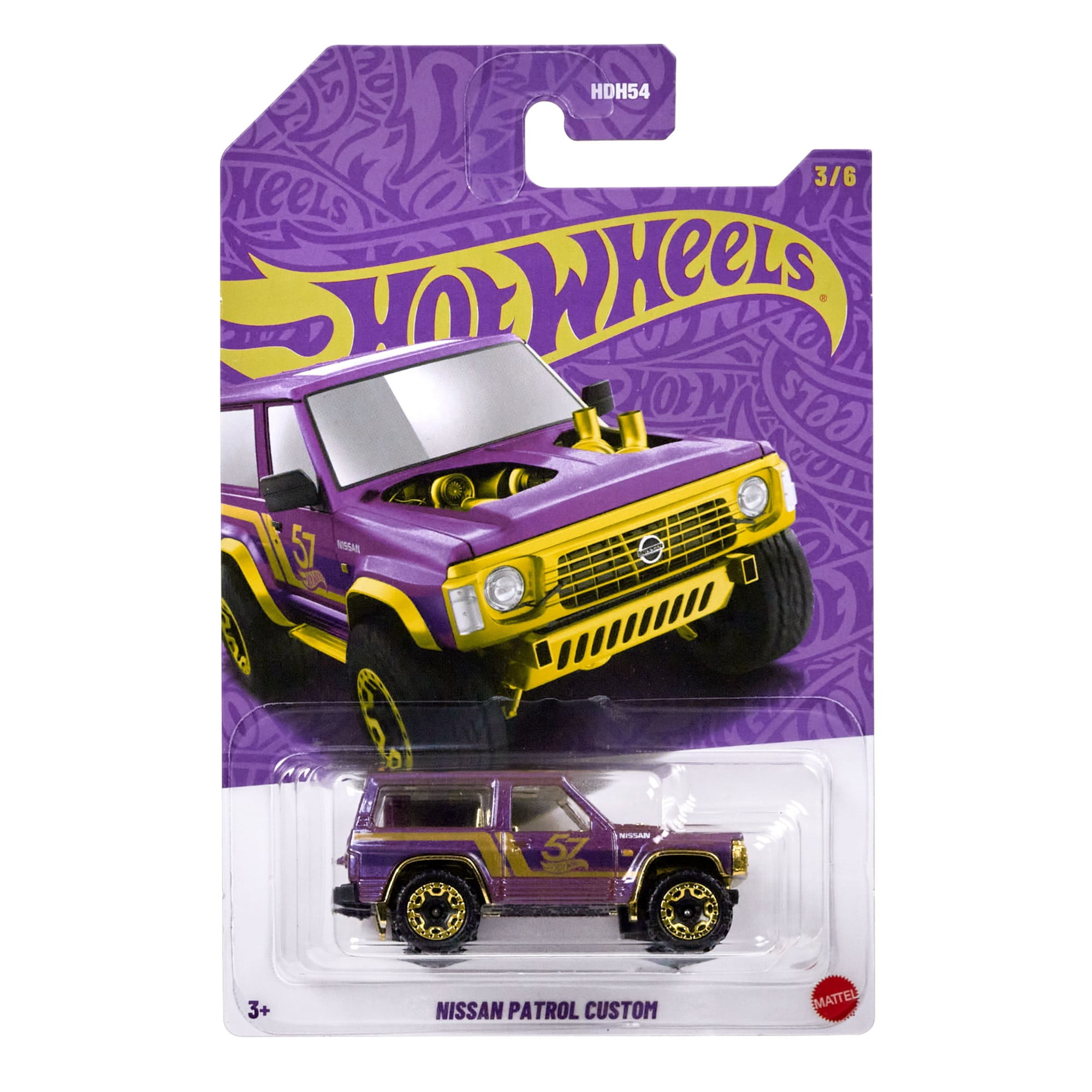Hot Wheels 1:64 Scale Die-Cast Toy Car or Truck with Purple- & Gold ...