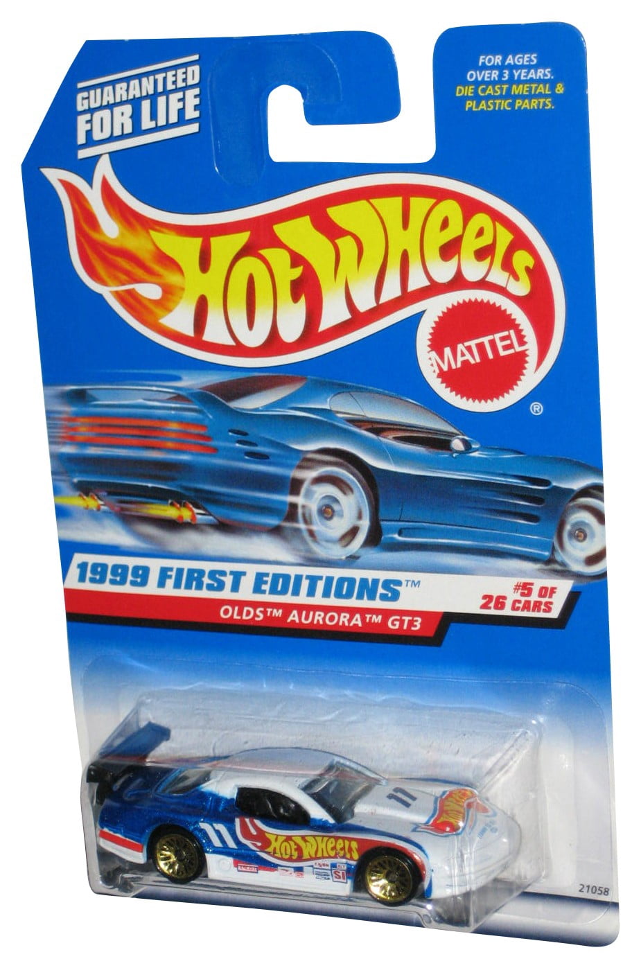 Hot Wheels 1999 First Editions 5/26 White & Blue Olds Aurora GT3 Toy ...