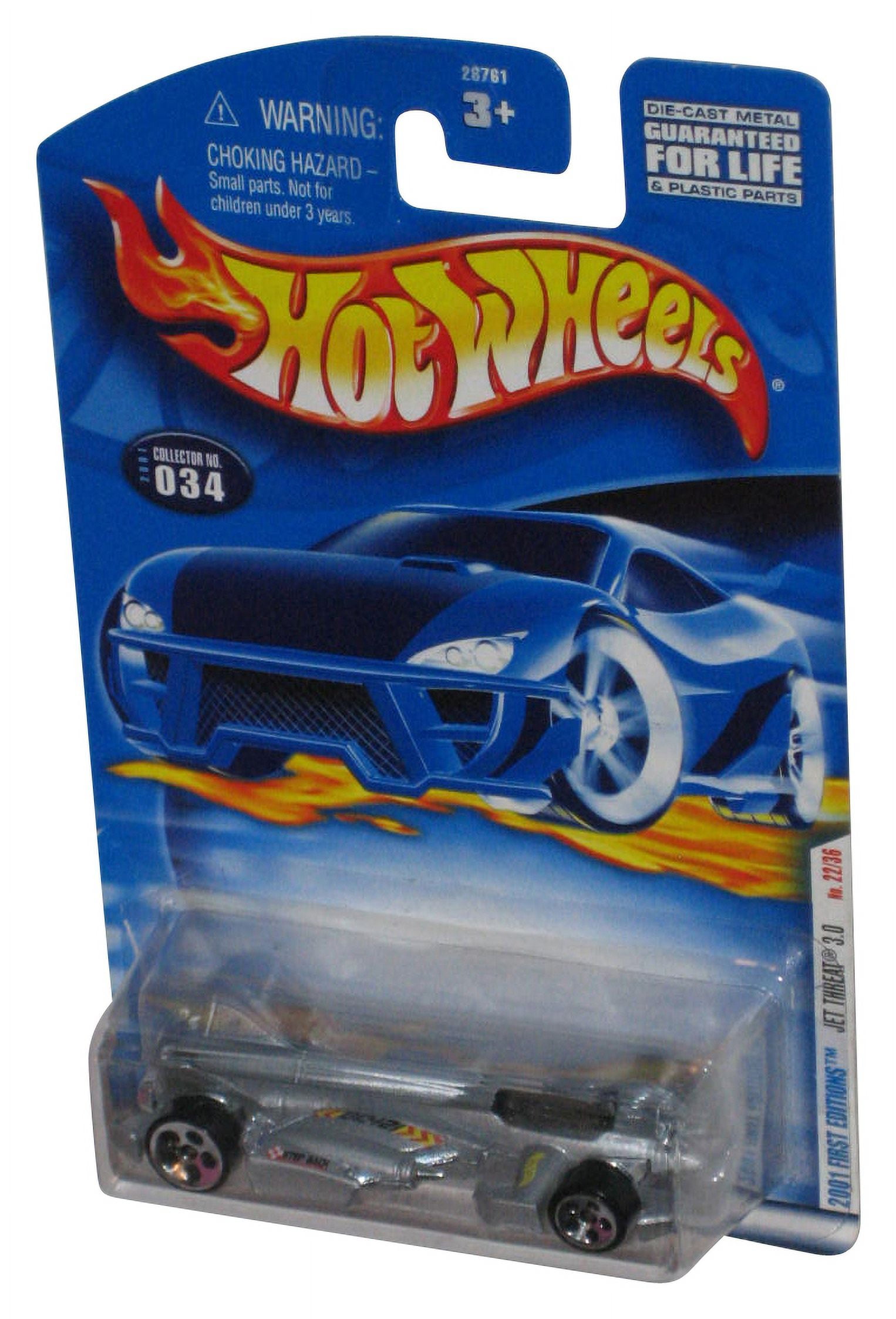 Hot Wheels 2001 First Editions Jet Threat 3.0 (2001) Silver Toy Car #034 - Walmart.com
