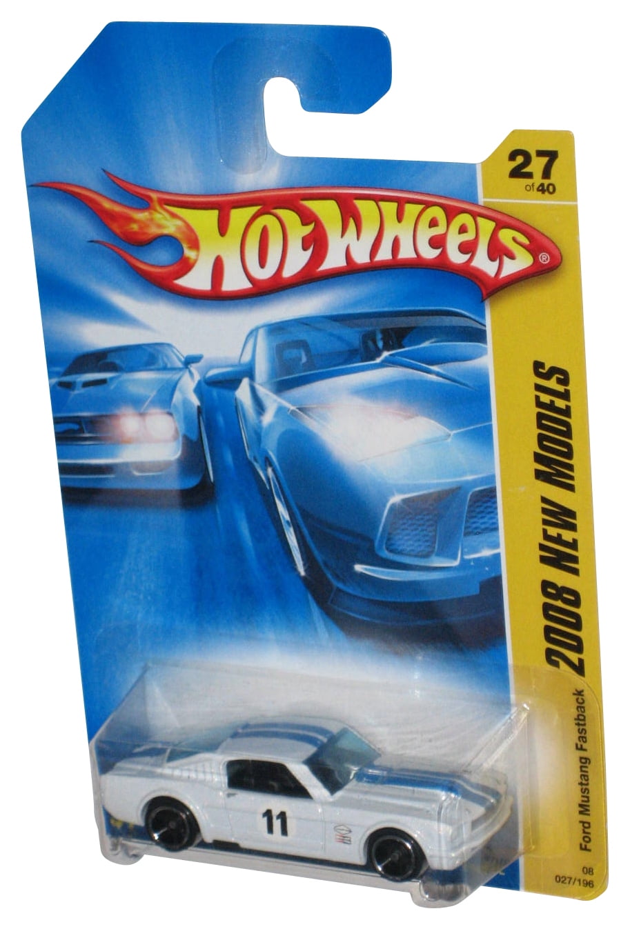 Hot Wheels 2008 New Models 27/40 White Ford Mustang Fastback Car 027/ ...