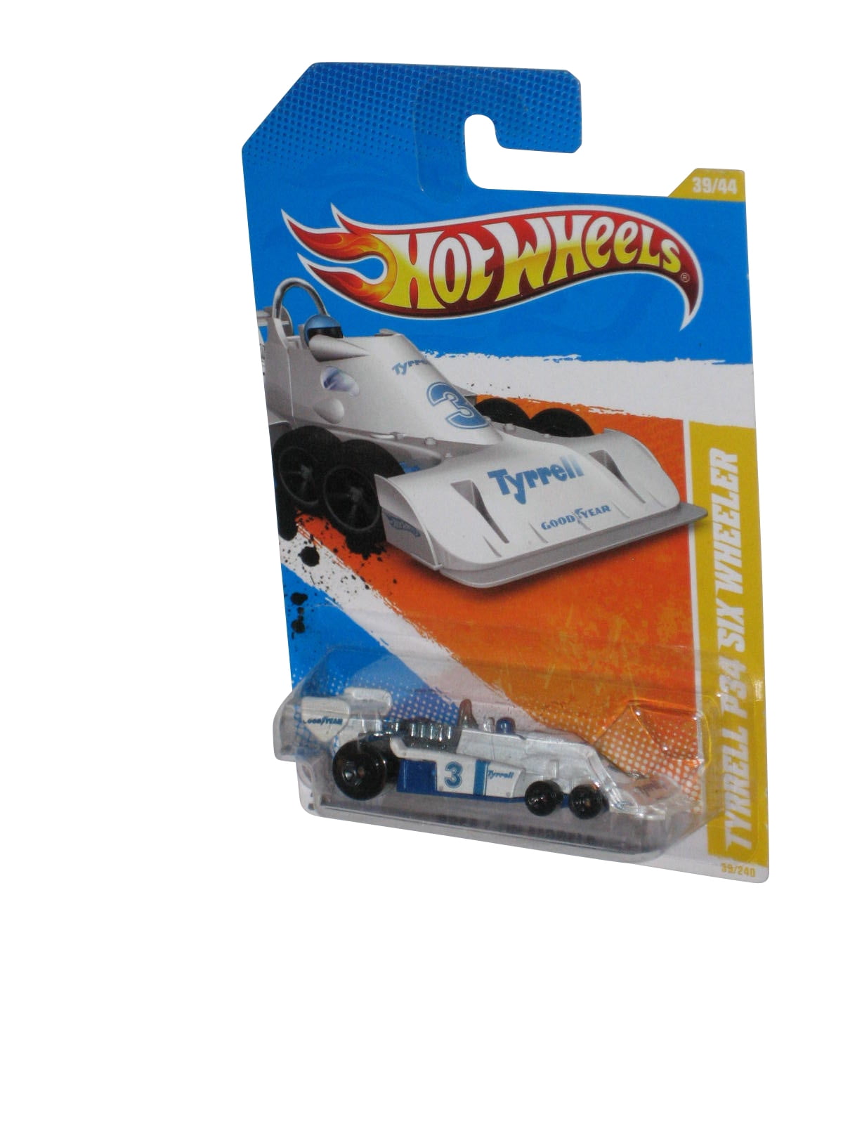 Hot Wheels 2010 New Models 39/44 White Tyrrell P34 Six Wheeler Car 39/ ...