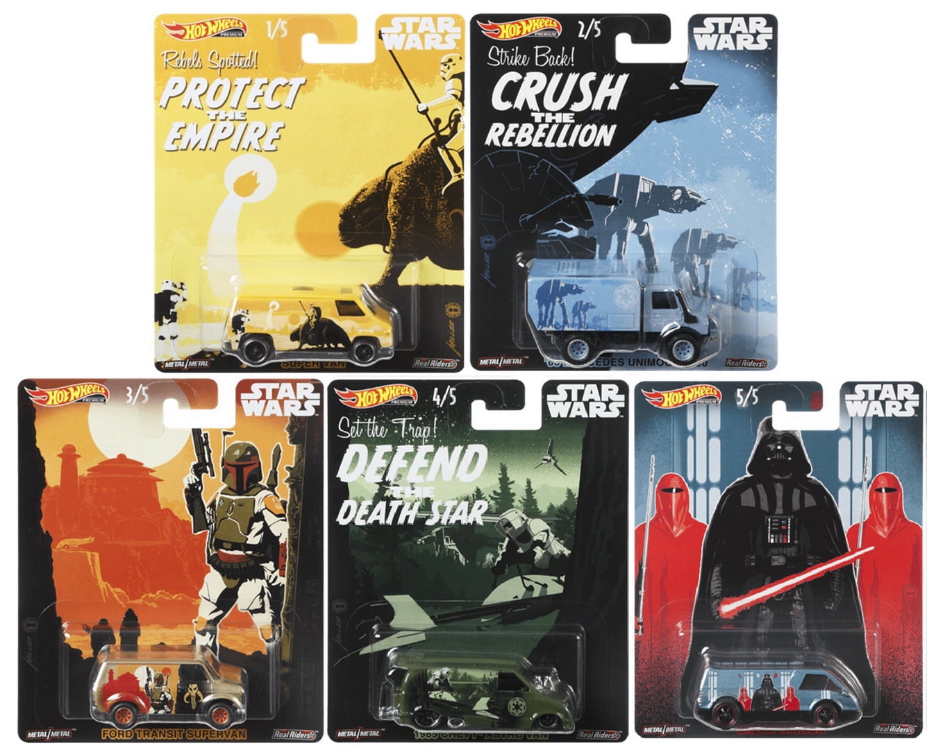 Hot Wheels 2019 Star Wars Series, Premium Adult Collectible Set of 5, 1 ...