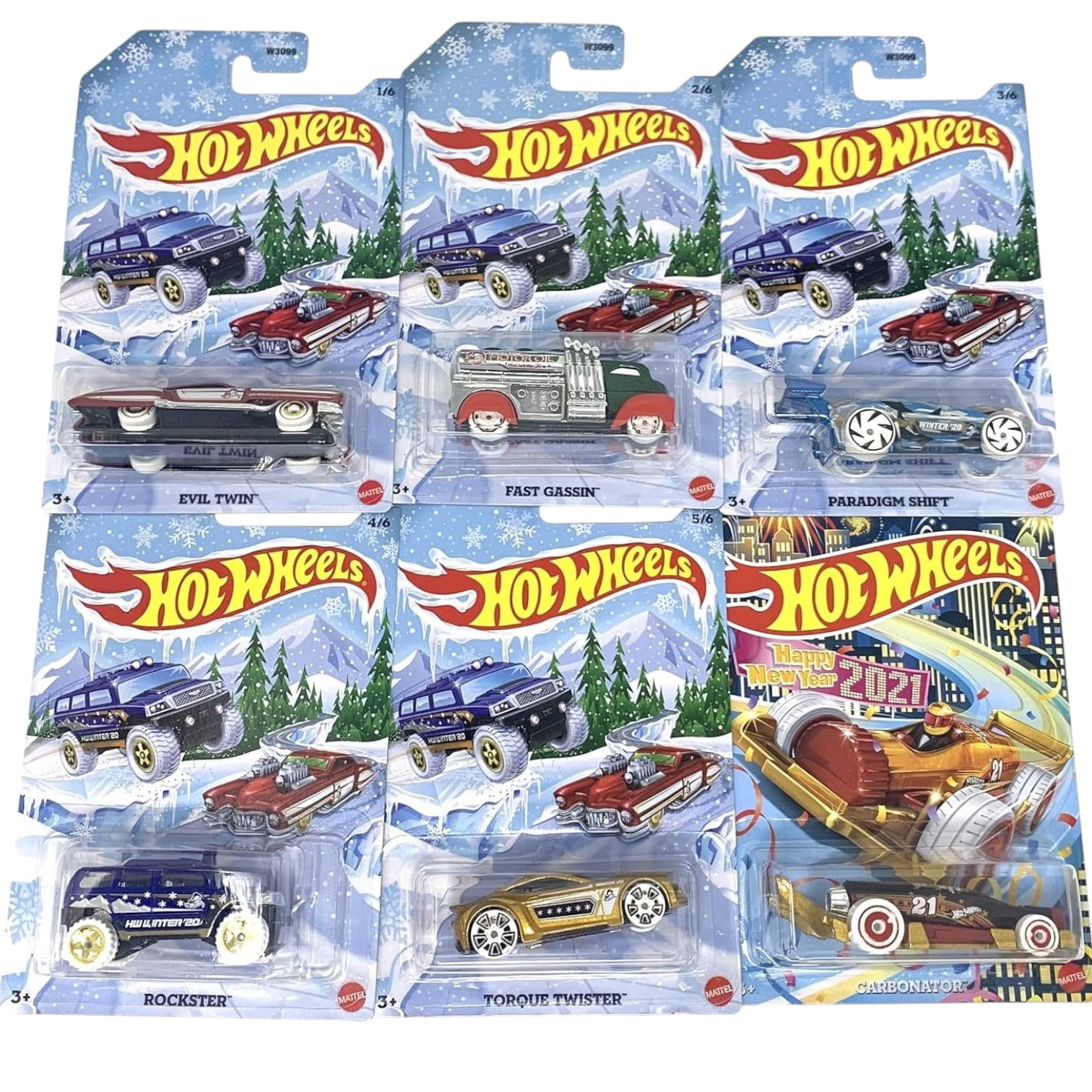 Hot Wheels 2020 Holiday Hot Rods Complete Set of 6 - Walmart.com