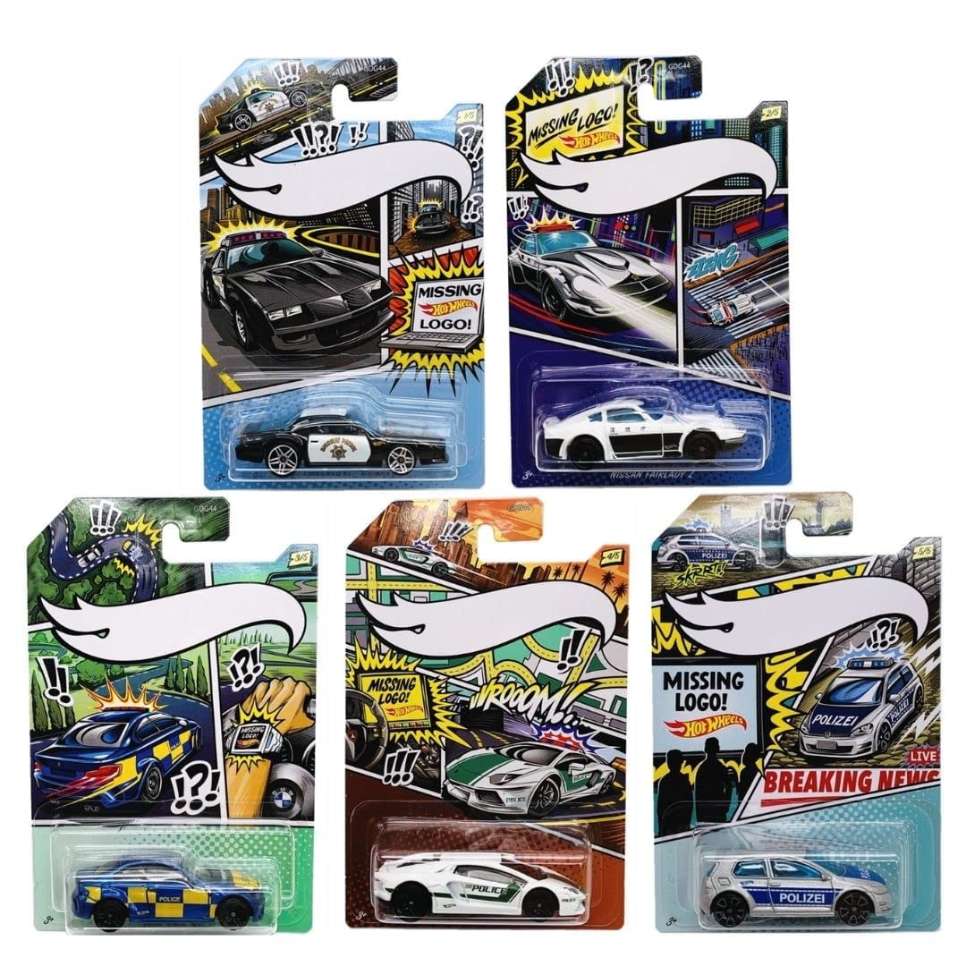 Hot Wheels 2020 Police Pursuit Comic Missing Logo Art Variant Complete ...