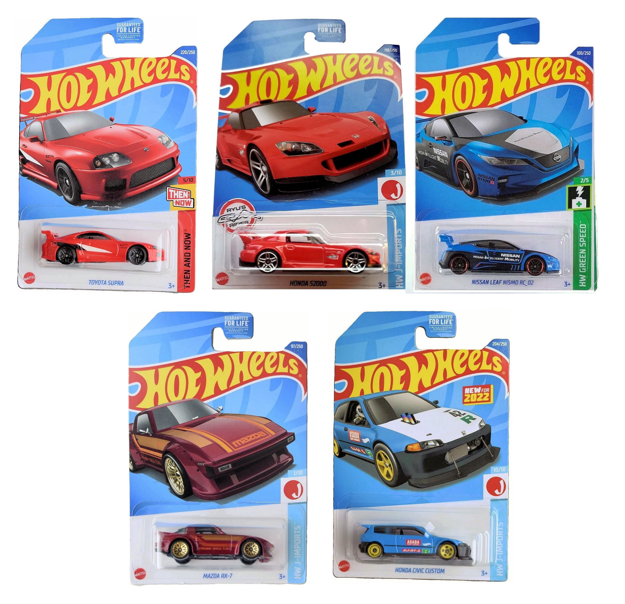 Hot Wheels 2022 Import Tuner Set of 5 Diecast Vehicles from L2593-977M ...