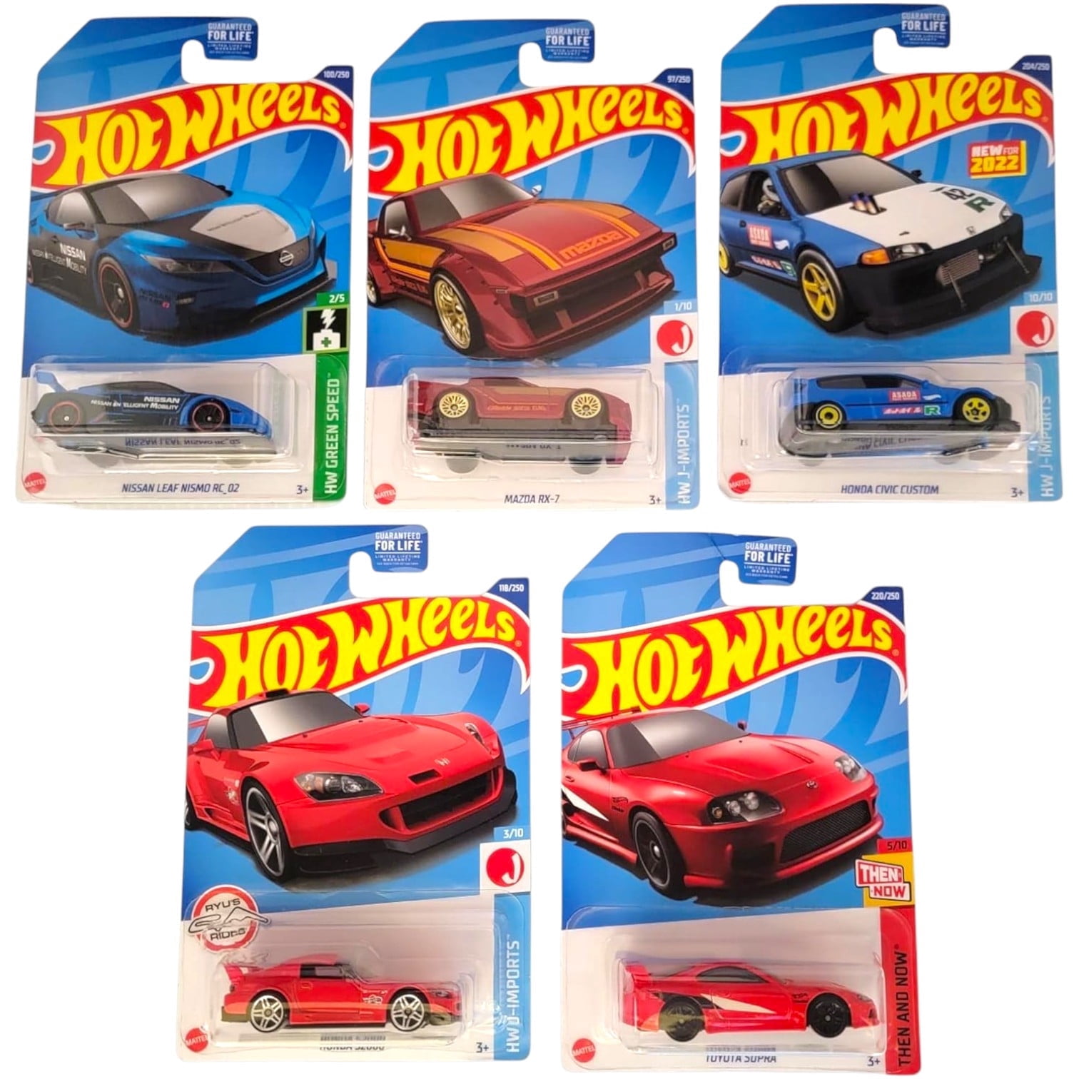 Hot Wheels 2022 Import Tuner Set of 5 Diecast Vehicles from L2593-977M ...