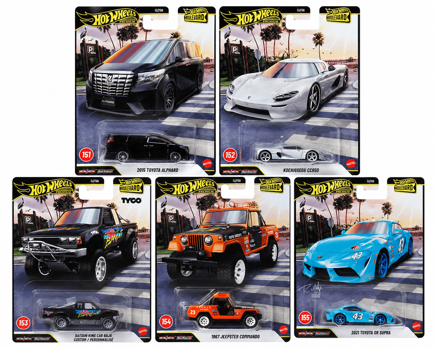 Hot Wheels 2026 Premium Boulevard #151-155 GJT68-958H Complete Set of 5 ...