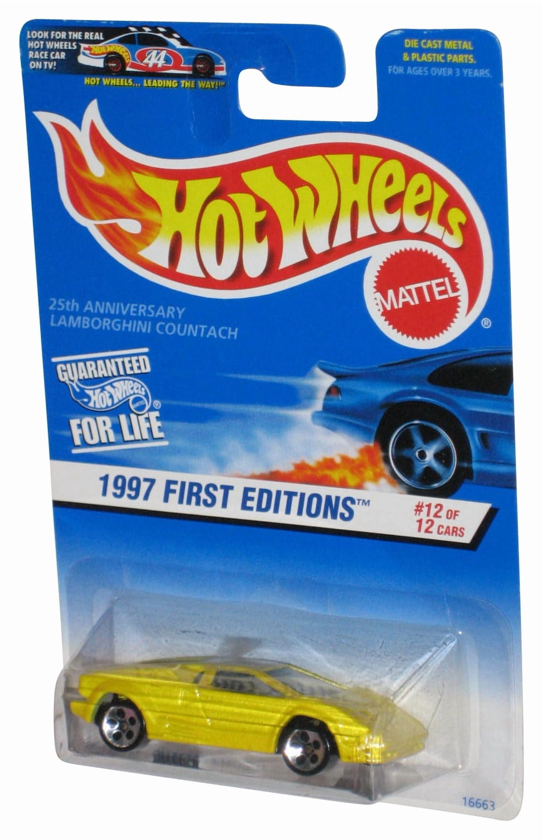 Hot Wheels 25th 1997 First Editions 12/12 Lamborghini Countach Yellow ...