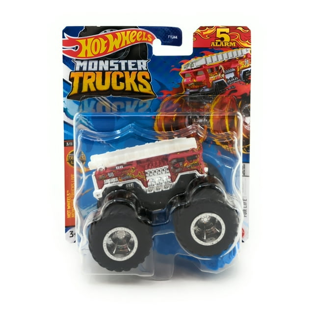 Hot Wheels 5 Alarm Monster Trucks Live 3/8 Red 1:64 Scale Die-Cast ...