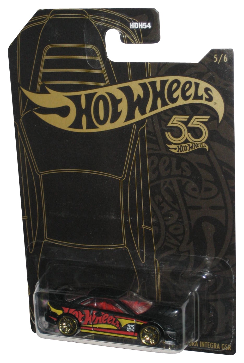 Hot Wheels 55th Black & Gold Custom '01 Acura Integra GSR Toy Car 5/6 ...