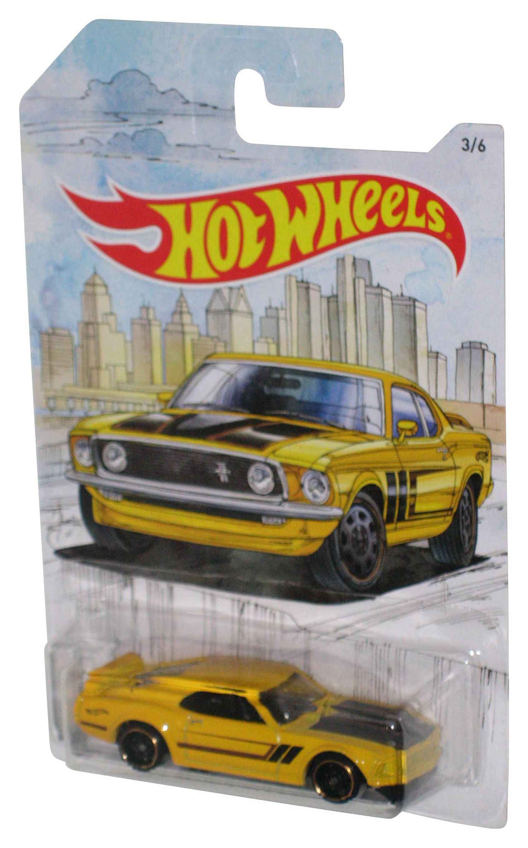 Hot Wheels '69 Ford Mustang Boss 302 (2018) Mattel Yellow Toy Car 3/6 ...