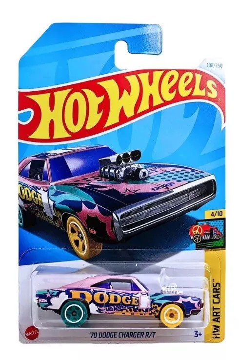 Hot Wheels '70 Dodge Charger R/T 108/250 HW Art Cars 4/10 - Walmart.com