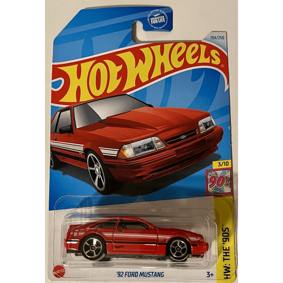 Hot Wheels '92 Ford Mustang 194/250 Red HW The 90s 3/10 - Walmart.com