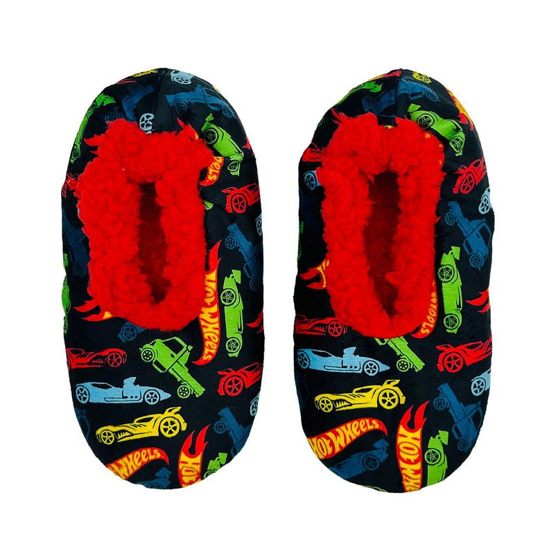 Hot Wheels Allover Print Fuzzy Babba Slipper socks Shoe Size 13-4, Size ...