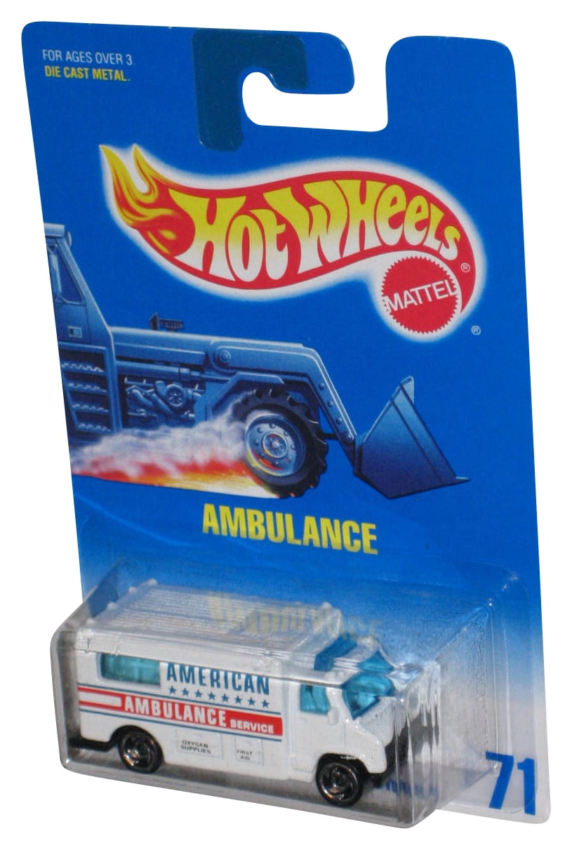 Hot Wheels Ambulance Service (1991) Mattel White Toy Vehicle #71 ...
