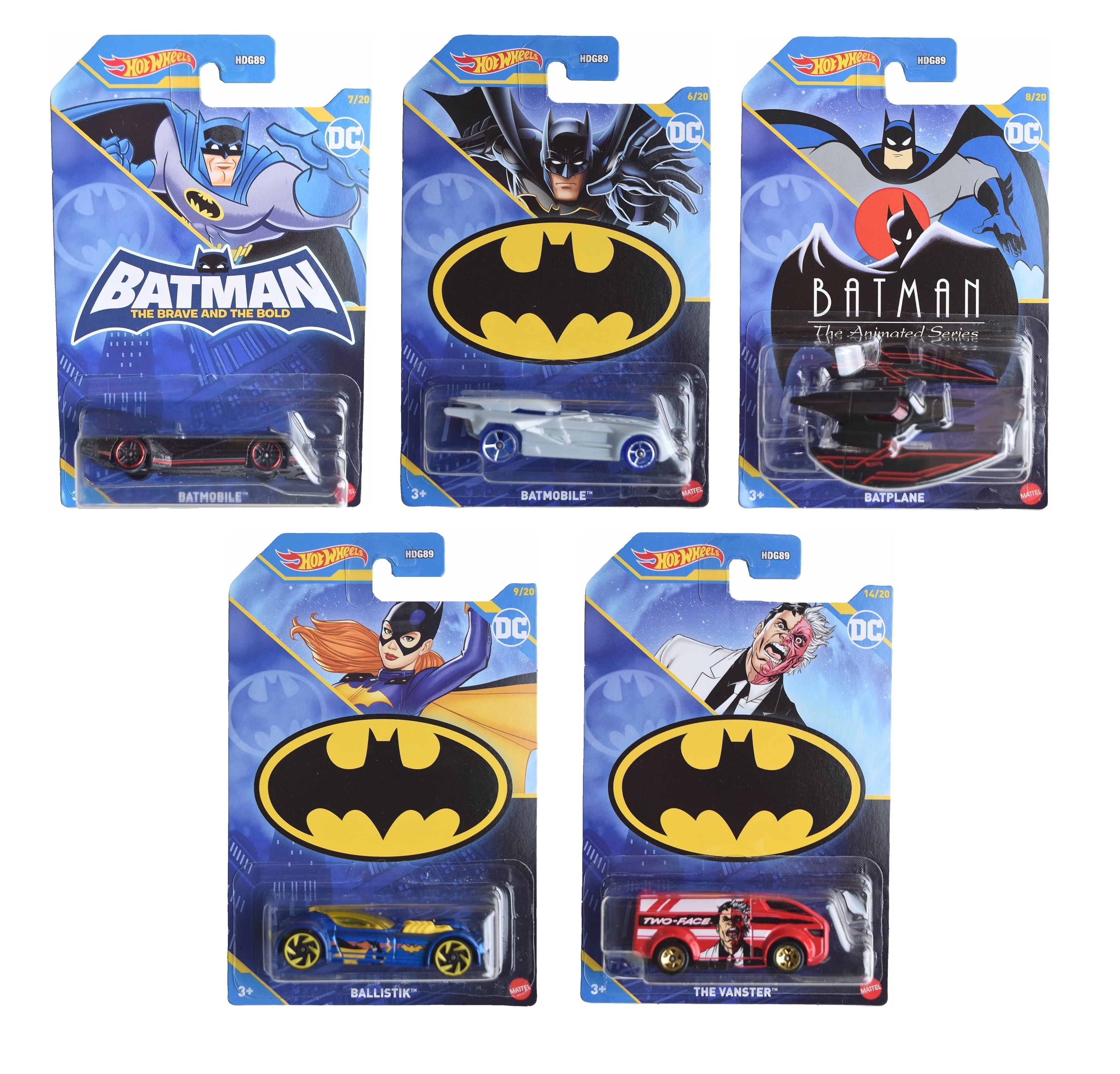 Hot Wheels Batman 2023 Batmobile Complete Set of 5 Diecast Vehicles Mix ...