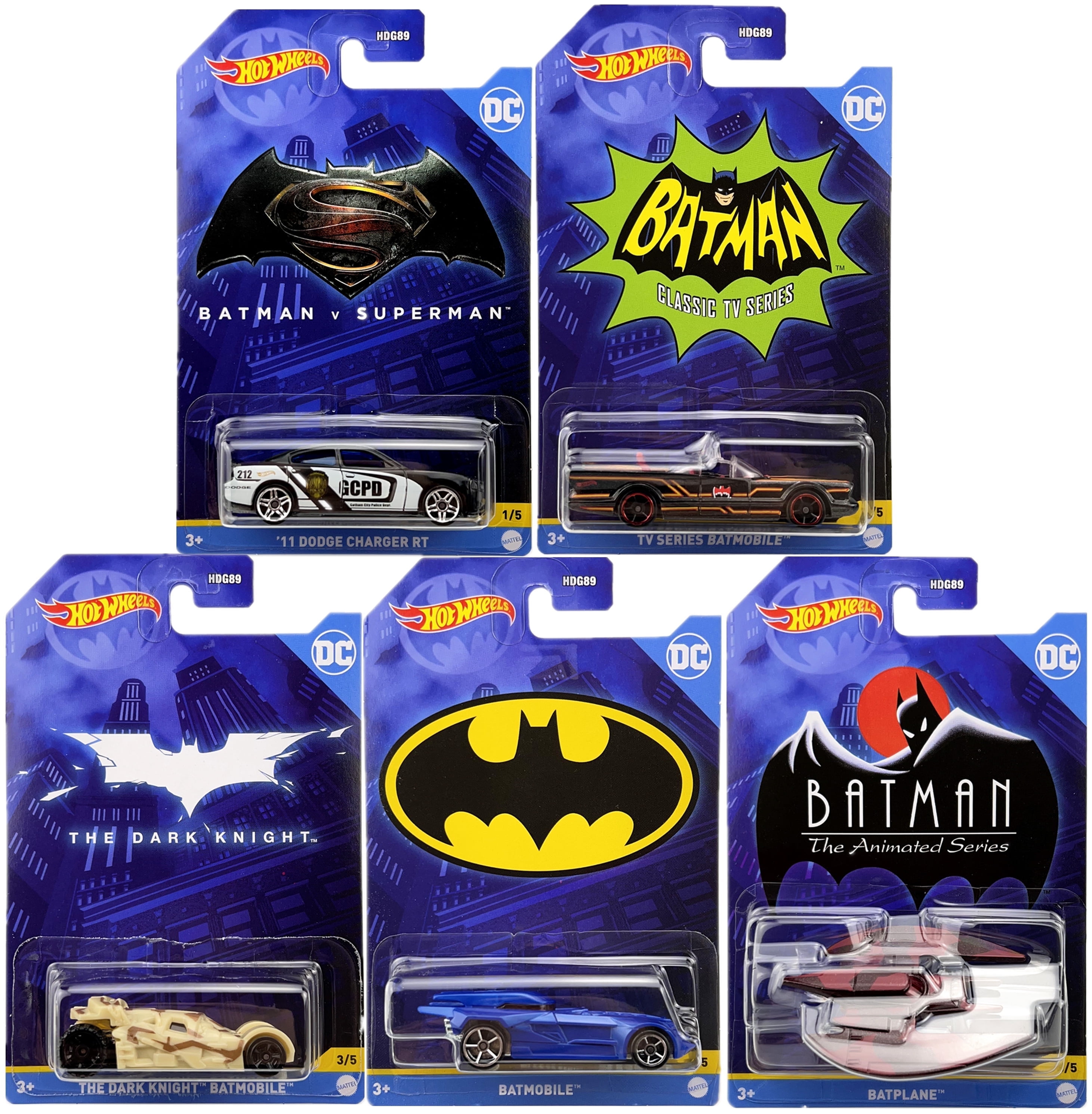 2022 Hot Wheels Batman Comic Theme Batmobiles Series (5 Cars Set) 1/64 ...