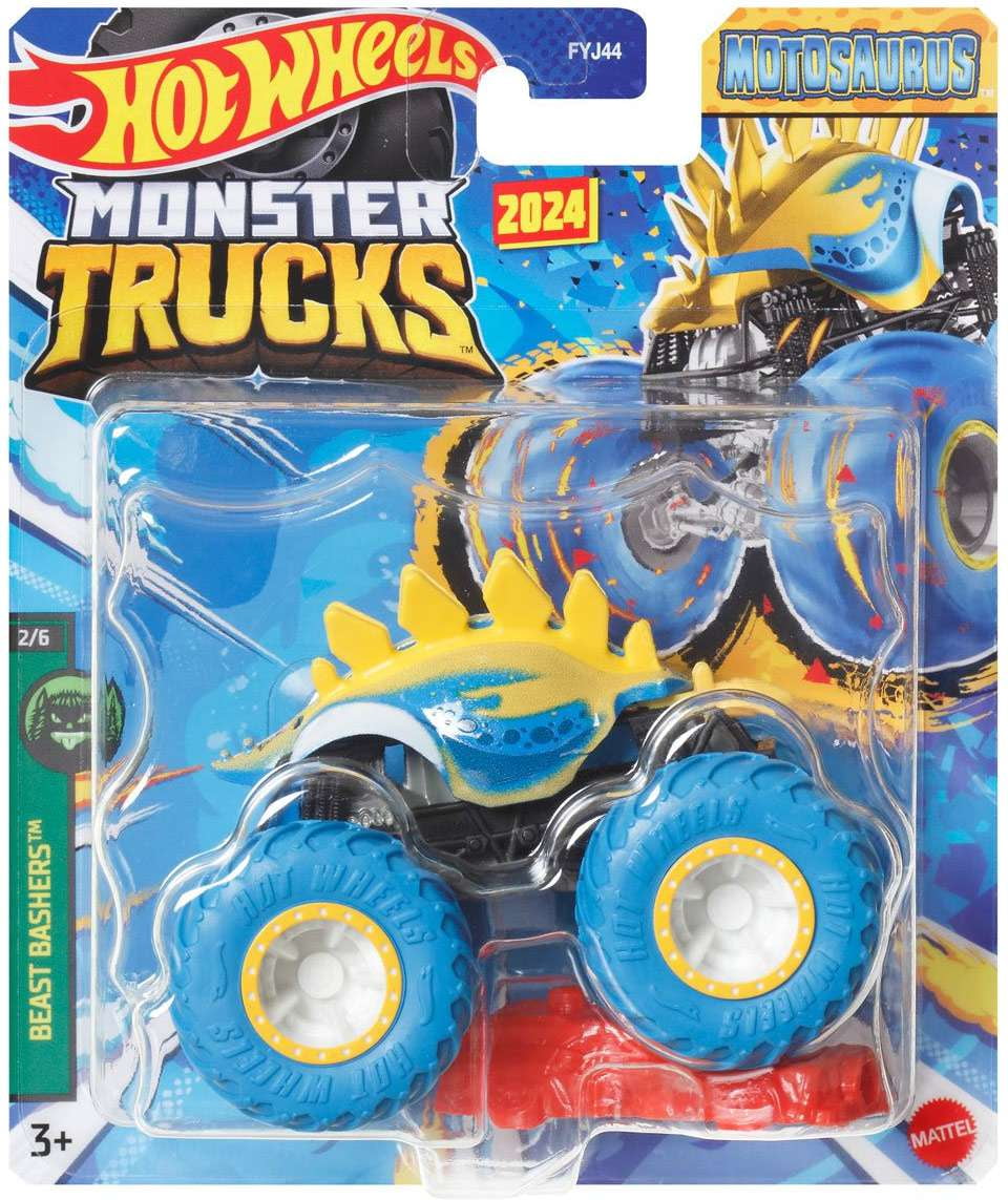 Hot Wheels Beast Bashers Motosaurus Diecast Car (Yellow & Blue ...