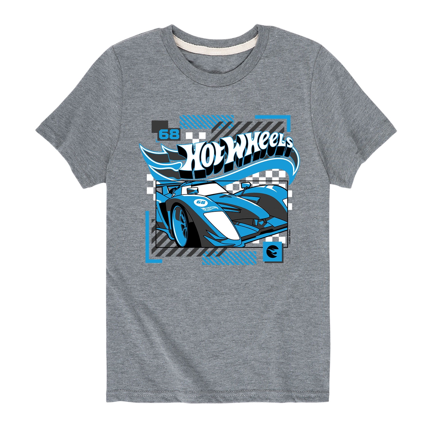 Hot Wheels - Blue Geometric Race Car - Toddler And Youth Short Sleeve ...