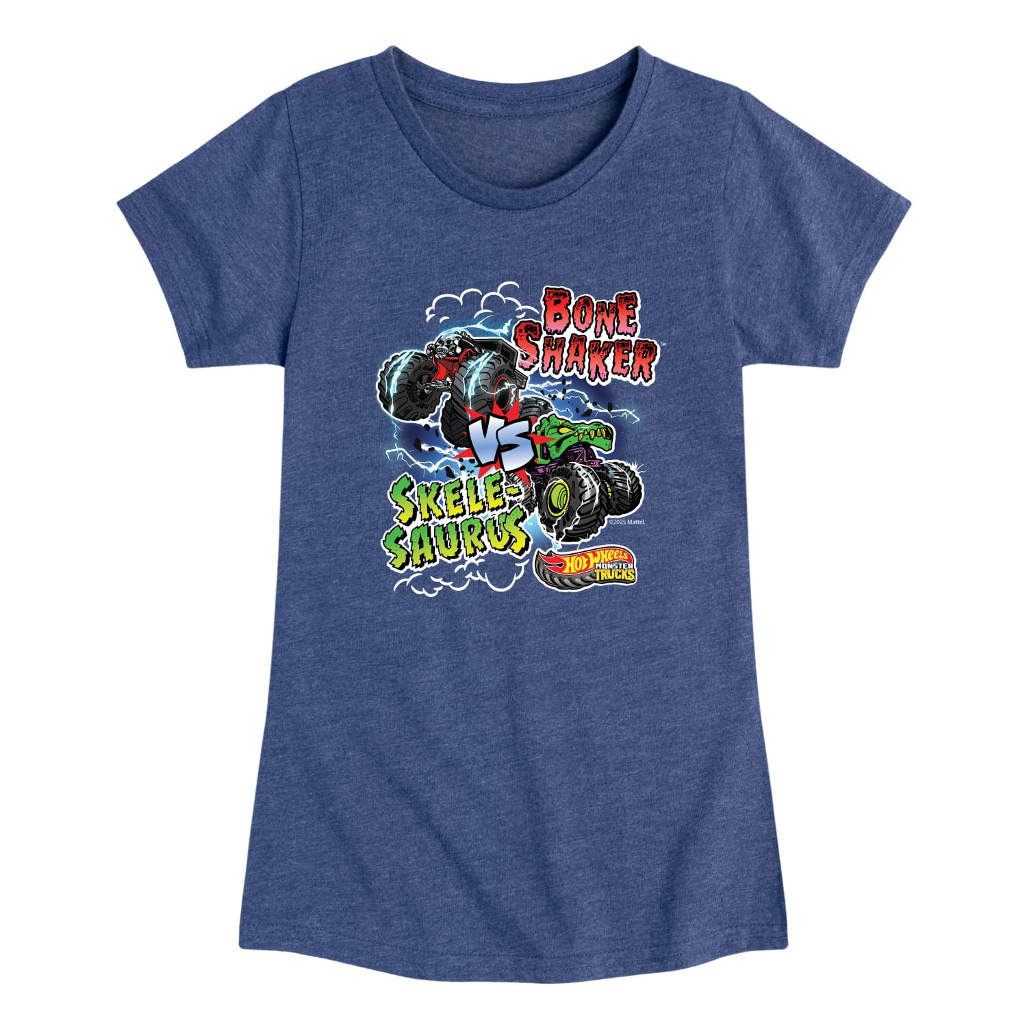 Hot Wheels - Bone Shaker Vs Skelesaurus - Toddler Girls Fitted Short ...