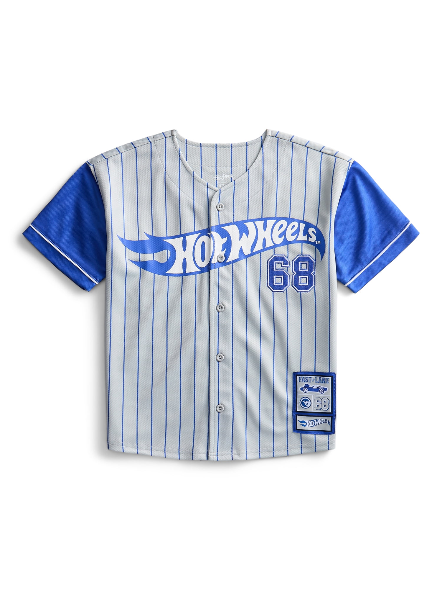 Hot Wheels Boys Graphic Baseball Button Down Jersey with Short Sleeves ...